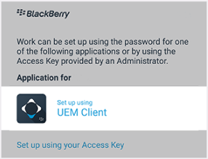 Activate BlackBerry Work Android